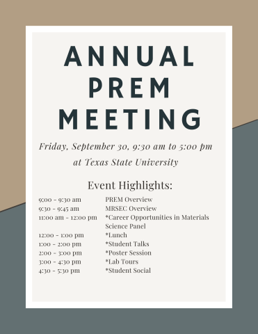 PREM/MRSEC Meeting and PREM Annual Meeting | Center for Dynamics and ...